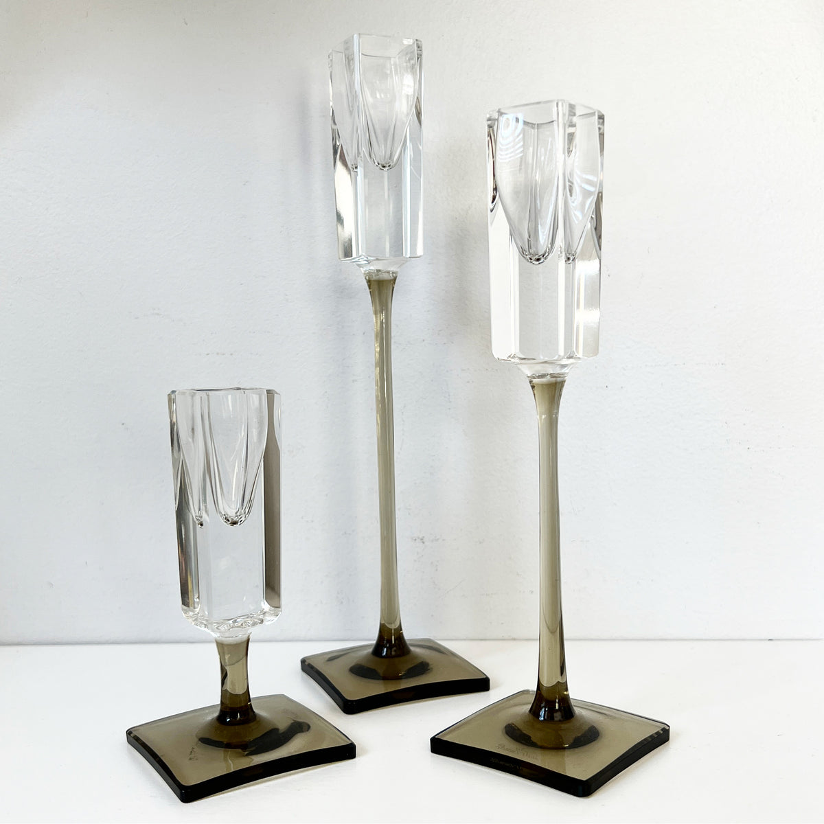 Trio of Vintage Rosenthal Crystal Candlesticks – What These Old Things NS