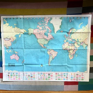 Large Colorprint 1987 Map of the World – What These Old Things NS